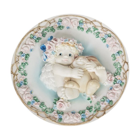 Accents | Vtg Hamilton Collection Cherub Rabbit Sculptural Plate A Hug ...